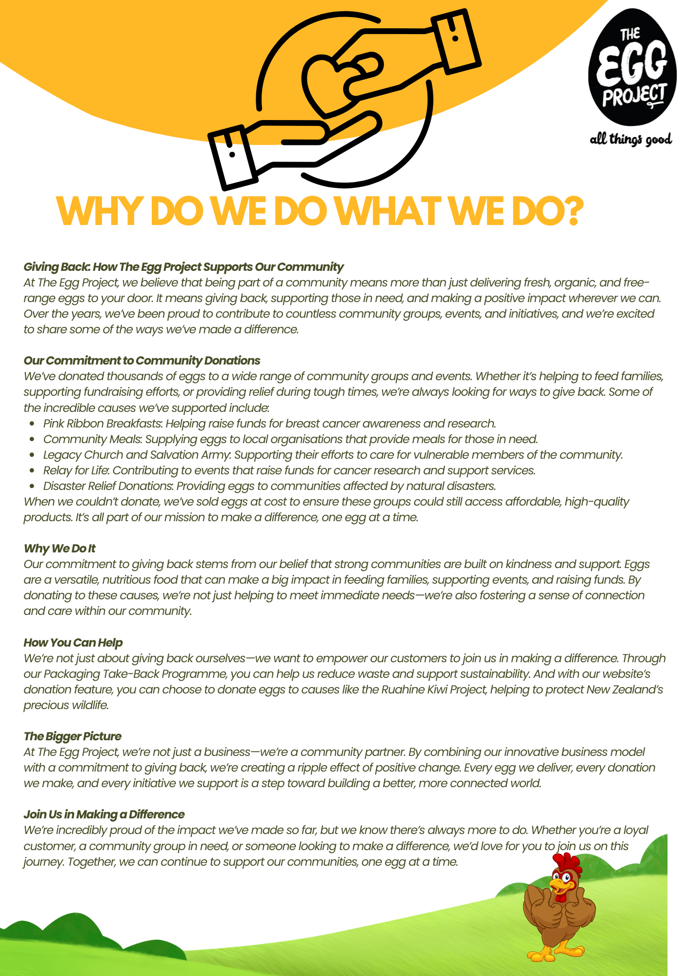 Why Do We Do What We Do - The Egg Project